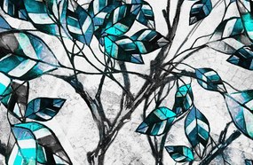 Obraz strom v mozaice Blue Velikost (šířka x výška): 100x100 cm