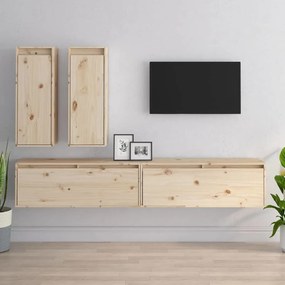 vidaXL TV skříňky 4 ks masivní borové dřevo [3100183] Barva: Černá