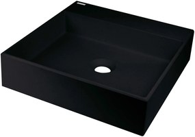 Deante Correo, granitové umyvadlo na desku 400x400x100 mm, černá matná, DEA-CQR_NU4S