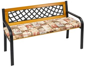 Bellatex Sedák na lavici hladký Káva zrnková hnědá, červená rozměr 40x120 cm
