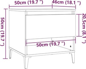 vidaXL Odkládací stolek 50 x 46 x 50 cm kompozitní dřevo [819550] Barva: kouřový dub