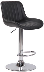 Barová židle Haugo - umělá kůže - chromovaný rám | černá