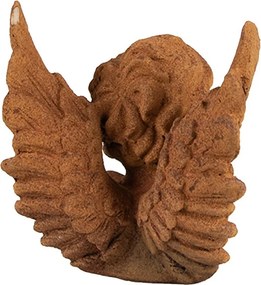 Dekorativní rezavá figurka anděl s trubkou - 11*11*12 cm