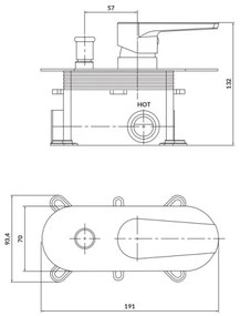 Cersanit S951-338-Sprchová baterie pro podomítkovou instalaci MODUO lesklý chrom