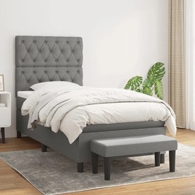 Box spring postel s matrací tmavě šedá 80 x 200 cm textil 3136790