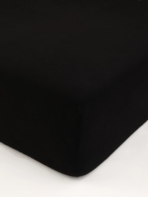MK Lůžkoviny Jersey prostěradlo s elastanem Deluxe 220 × 200 cm – černé