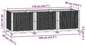 vidaXL Marketos Vyvýšený záhon 120 x 40 x 38 cm polypropylen