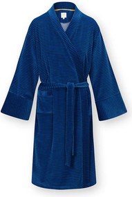 Pip Studio Naomi Kimono Velvet Little Sumo Stripe, tmavě modré (Bavlněné sametové kimono)