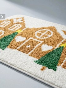 Sinsay - Vánoční koupelnová předložka ve tvaru perníkové chaloupky - béžová