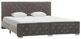 vidaXL Rám postele šedý samet 160 x 200 cm