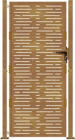 Zahradní branka 100 x 175 cm z cortenové oceli, čtvercový design 153200