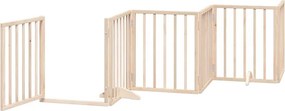 Zábrana pro psy s dvířky skládací 15 panelů 750 cm topol 3155531