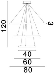 LED lustr Empatia 180 bílé