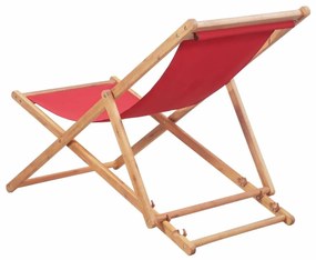 Skládací plážová židle látková Červená