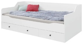 Dětská postel Bergen BE13, bílý mat/bílý lesk Zvolte možnost matrace: S matrací