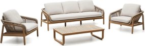 Zahradní lounge set z masivu akácie pro 5 v béžovo-přírodní barvě Vellana – Kave Home