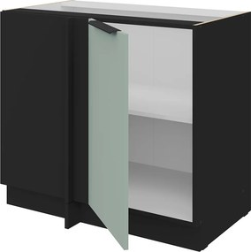 ARIA sc | dolní skříňka 105 ND 1F rohová s policí | 105x60 cm | černá/aquamarine