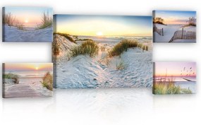 Postershop Obraz na plátně: Písečné duny - set 1ks 70x50 cm a 4ks 32,4x22,8 cm