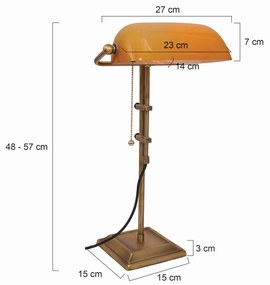 Stolní lampa Ancilla nastavitelná bronz/žlutá