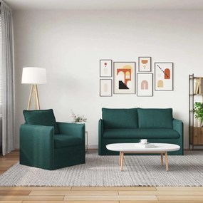 Set pohovek 2 ks Tmavě zelená Textil 3407570