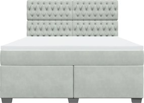 Box spring postel s matrací světle šedá 180x200 cm samet 3290984
