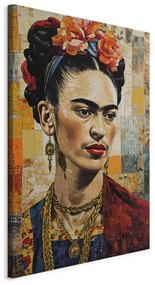 Frida Kahlo - Portrait on a Mosaic Background Inspired by Klimt’s Style [Large Format]