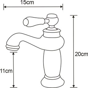 Mexen Draco, umyvadlová baterie, zlatá, 745400-50