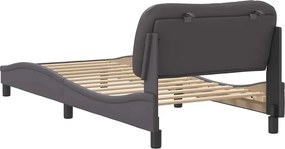 Rám postele bez matrace Hvar šedý 90x200 cm umělá kůže 3207977