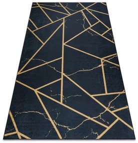 Dywany Luszczow Kusový koberec ANDRE pratelný 1222 Mramor, geometrický protiskluz, černo Rozměr koberce: 160 x 220 cm