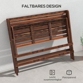 Zahradní lavice Outsunny 2místná dřevěná lavice s opěradlem s nosností až 250 kg na zahradní balkon 122 x 63 x 83 cm | Aosom.de