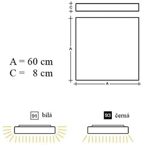 Lucis IB.L1.600.91 Izar B, čtvercové stropní svítidlo z akrylátového skla LED 41W 3000K 60x60 cm, bílá
