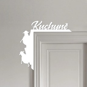 dřevo života Dřevěná cedulka do rohu dveří Kuchyně Zvolte rozměr (cm): 21x20, Zvolte barvu dekoru: Bílá