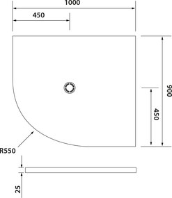 Polysan FLEXIA 100 x 90 x 2,5 cm 91331 sprchová vanička s možností úpravy rozměru pravá