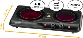 First Austria  First Austria FA-5097-2 - vařič, dvouplotýnkový, sklokeramika