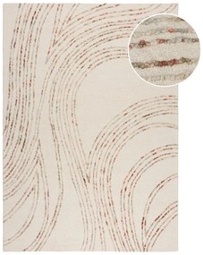 Oranžový/krémový vlněný koberec 200x290 cm Abstract Swirl – Flair Rugs