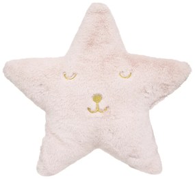 Atmosphera for Kids Dětský polštář falešná kožešina hvězda růžový 39 x 39 cm