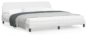 Rám postele s čelem bílý 200x200 cm umělá kůže - Default Title