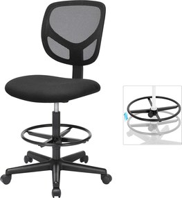 Síťová kancelářská židle, otočná židle s výškou sedáku 55-75 cm, černá