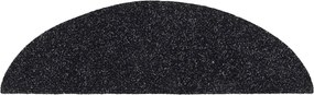 Schodové rohože samolepicí 15 ks 56 x 17 x 3 cm černé, půlkulaté 132692