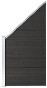 Plotový dílec WPC 95 x (105–180) cm černý 148974