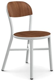MAGIS - Židle PIPE s dřevěným sedákem - bílá