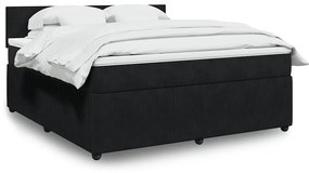 Box spring postel s matrací černá 180x200 cm samet 3290102