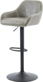 Autronic Židle barová, potah šedá látka v dekoru vintage kůže, chromová podnož AUB-716 GREY3