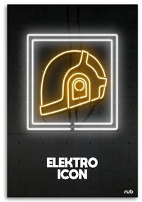 Gario Obraz na plátně Neonová elektrická ikona - Rubiant Rozměry: 40 x 60 cm