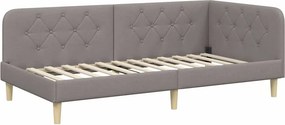 Rohový rám postele Taupe 100 x 200 cm textil 3394130