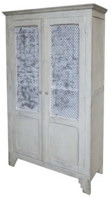 Krémová antik dřevěná skříň French antiek - 113*44*184cm