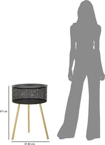 Odkládací stolek Blacky 40 cm černý/zlatý