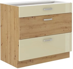 Kuchyňská skříňka Artisan 80 D 3S BB Barva dvířek krém lesk