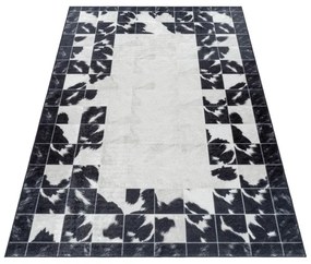 Ayyildiz, Kusový koberec Fiesta 4307 black, 140x200, černobílá, chodba / předsíň