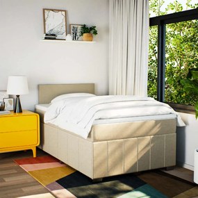 Box spring postel s matrací krémová 120x190 cm textil 3287005